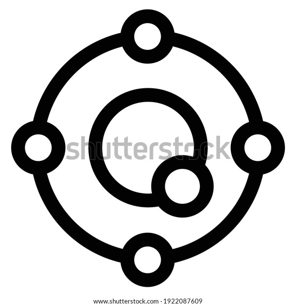 Cells Line Molecule Symbol Outline Style Stock Vector (Royalty Free ...