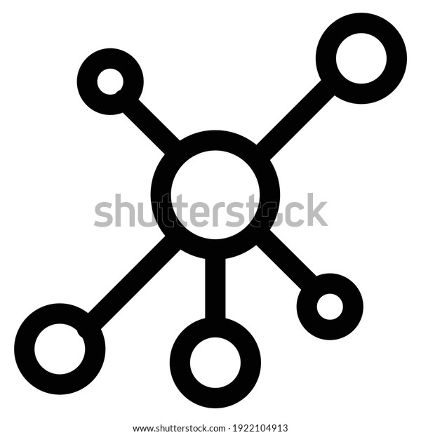 Cells Line Molecule Symbol Outline Style Stock Vector (Royalty Free ...