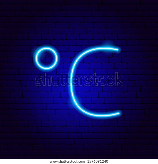 Celsius Neon Sign Vector Illustration Weather Stock Vector (Royalty ...