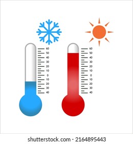 Celsius Thermometer Showing Cold Hot Temperature Stock Vector (Royalty ...