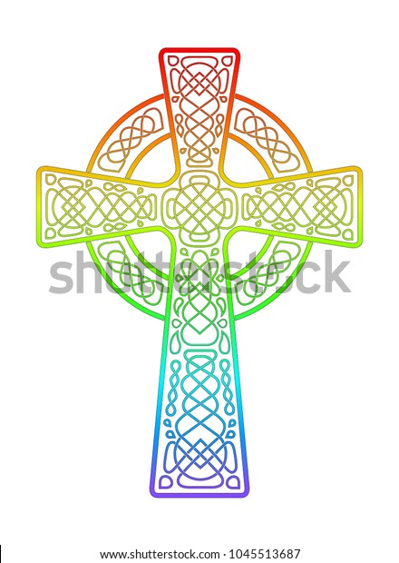 Celtic Cross Rainbow Colors Stock Vector (Royalty Free) 1045513687 ...