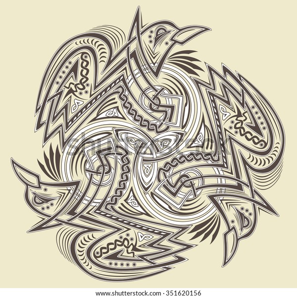 Celtic Disk Ornament Triple Spiral Symbol Stock Vector (Royalty Free ...