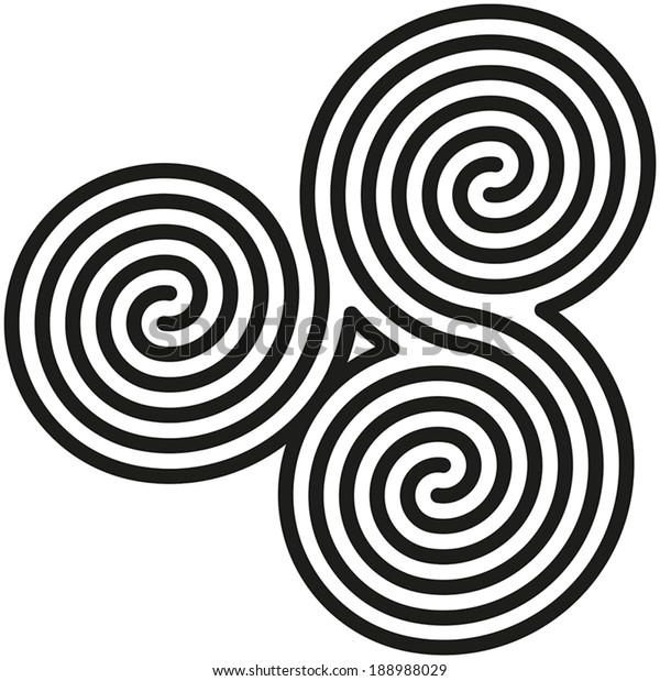 Celtic Double Spirals Labyrinth White Black Stock Vector Royalty Free
