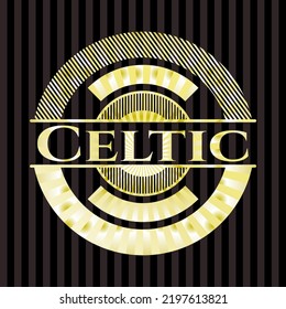 Celtic Golden Badge Emblem Vector Illustration Stock Vector (Royalty ...