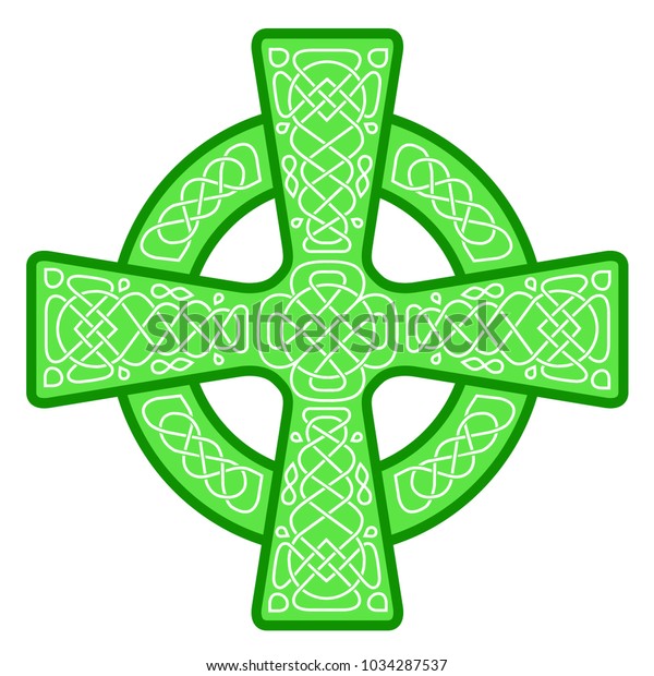 Celtic Green Cross Celtic Knot Stock Vector (Royalty Free) 1034287537 ...