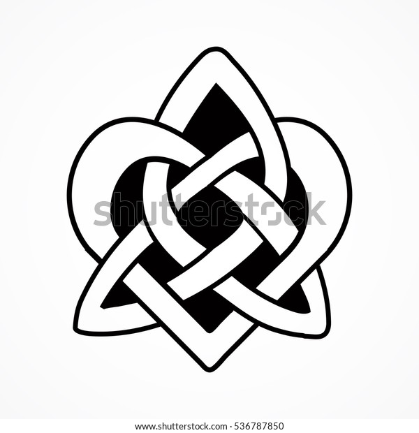Celtic Heart Knot Black Isolated Silhouette: vetor stock (livre de ...