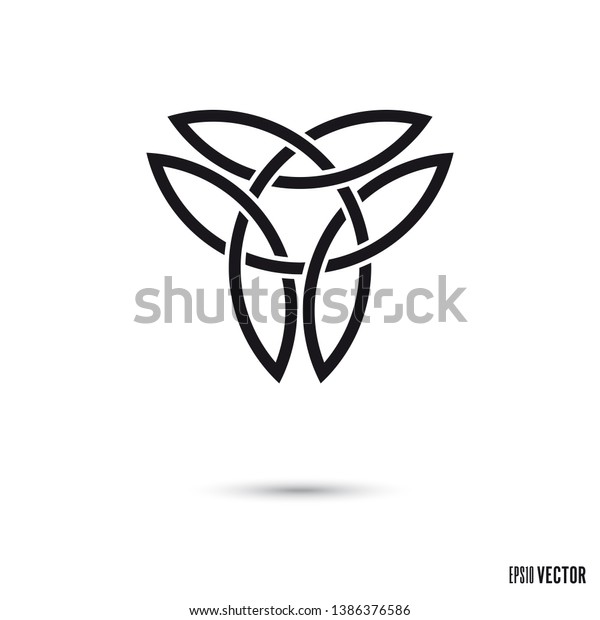 Celtic Knot Intertwined Double Triquetra Symbol Stock Vector (Royalty ...