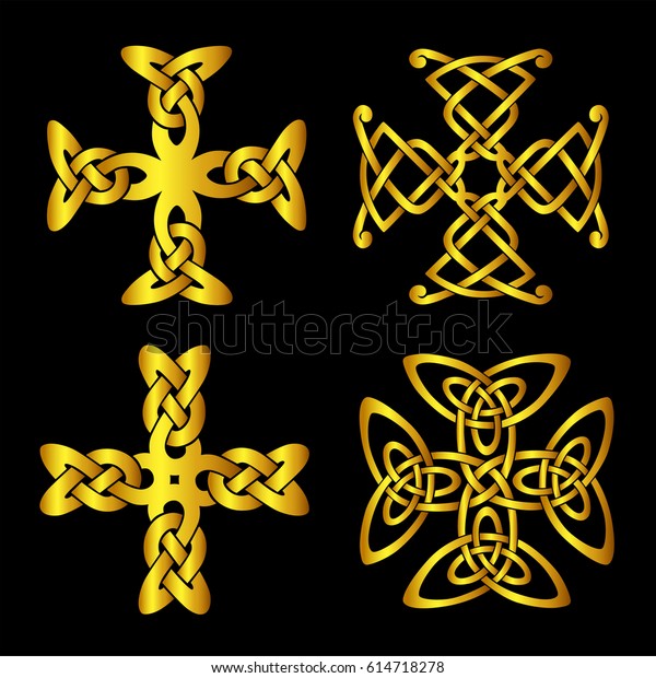 Celtic Knot Pattern Symbols Design Set Stock Vector (Royalty Free ...