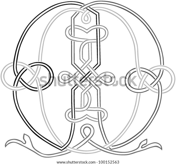 Celtic Knotwork Capital Letter M Stylized Stock Vector (Royalty Free ...