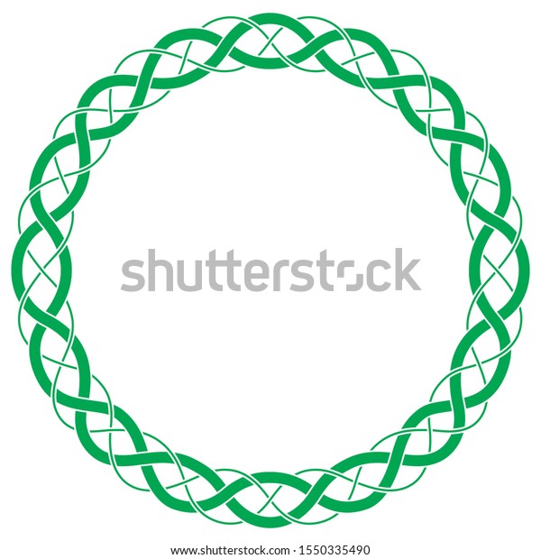 Celtic Round Green Frame Traditional Pattern Stock Vector (Royalty Free ...
