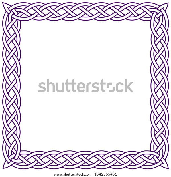 Celtic Square Frame Color Purple Traditional Stock Vector (Royalty Free ...