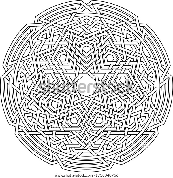 Celtic Star Nonagram Enneagram Vector Pattern Stock Vector (Royalty ...