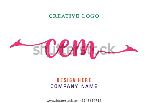 Cem Lettering Logo Simple Easy Understand Stock Vector (Royalty Free ...