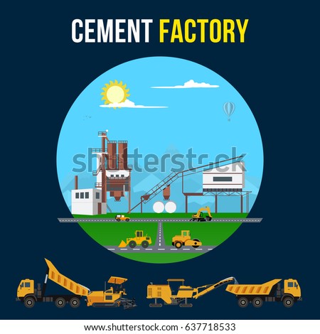 Cement Factory Vector Illustration Stock Vector (Royalty Free ...
