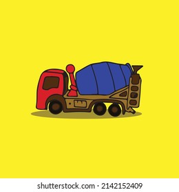 Cement Mixer Cartoon Vector Design Stock Vector (Royalty Free ...