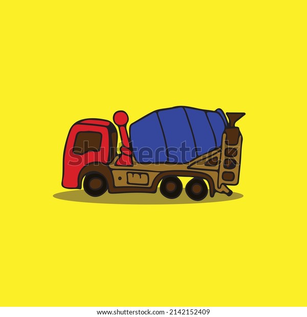 Cement Mixer Cartoon Vector Design Stock Vector (Royalty Free ...