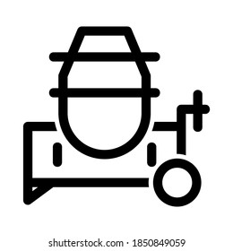 Cement Mixer Icon Logo Isolated Sign Stock Vector (Royalty Free ...