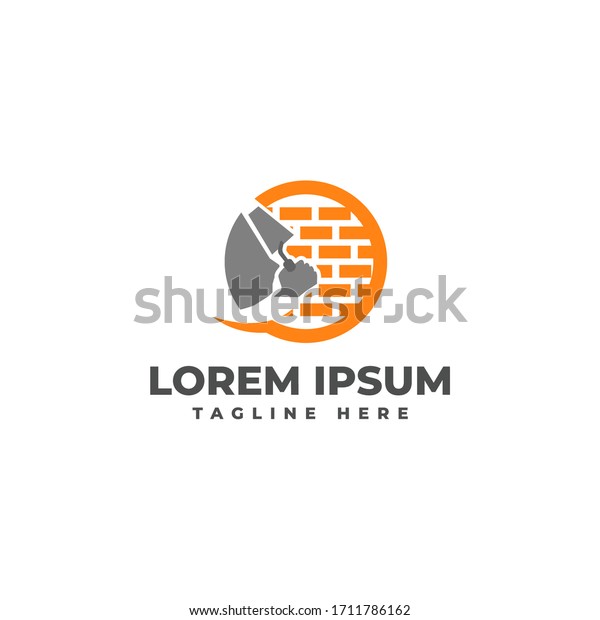 Cement Stucco Brick Wall Logo Vector Stock Vector (Royalty Free ...