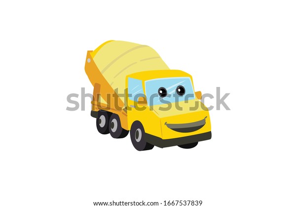 Cement Truck Vector Object Transportation Illustration Stock Vector ...