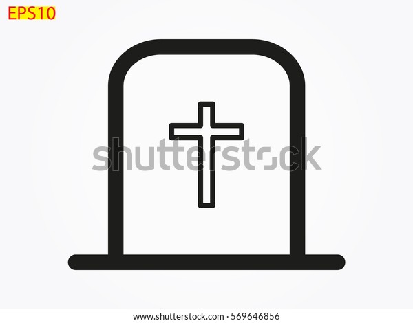 Cemetery Headstone Icon Vector Illustration Eps10 Stock Vector (Royalty ...