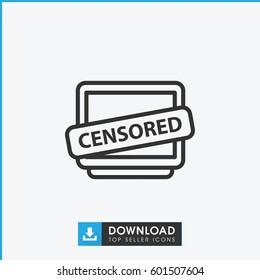 Censored Icon Simple Outline Censored Vector Stock Vector (Royalty Free ...