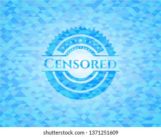 Censored Realistic Sky Blue Mosaic Emblem Stock Vector (Royalty Free ...