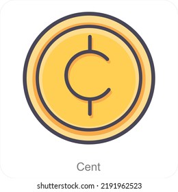 Cent Currency Icon Concept Stock Vector (Royalty Free) 2191962523 ...