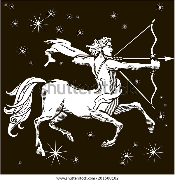 Centaur avec arc et flèche. Signe : image vectorielle de stock (libre ...