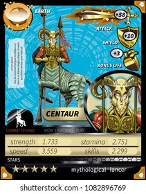 Centaur Character Game Card Stock Vector (Royalty Free) 1082896769 ...