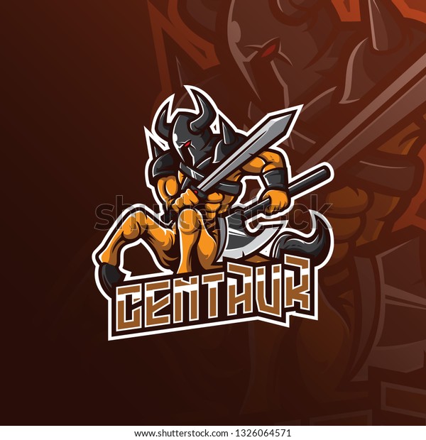 Centaur Knight Vector Mascot Logo Design Stock Vector (Royalty Free ...