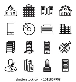 Center Icons Set 16 Editable Outline Stock Vector (Royalty Free ...