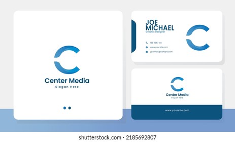 Center Media Logo Template Design Stock Vector (Royalty Free ...