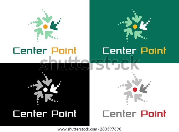 Center Point Logo Graphic Symbol Combined Stok Vektör (Telifsiz ...