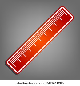 Centimeter Ruler Sign Flat Red Icon Stock Vector (Royalty Free ...