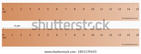 Centimeter Scale Showing 15 Cm Divisions Stock Vector (Royalty Free ...