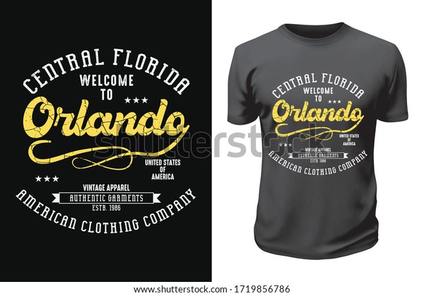 Central Florida Orlando Typography Florida State Stock Vector (Royalty ...