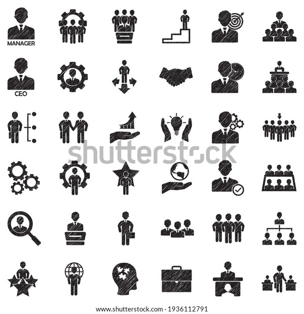 Ceo Manager Icons Black Scribble Design Stock Vector (Royalty Free ...