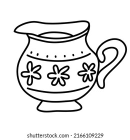 Ceramic Creamer Pitcher Vector Doodle Drawing Stock Vector (Royalty ...