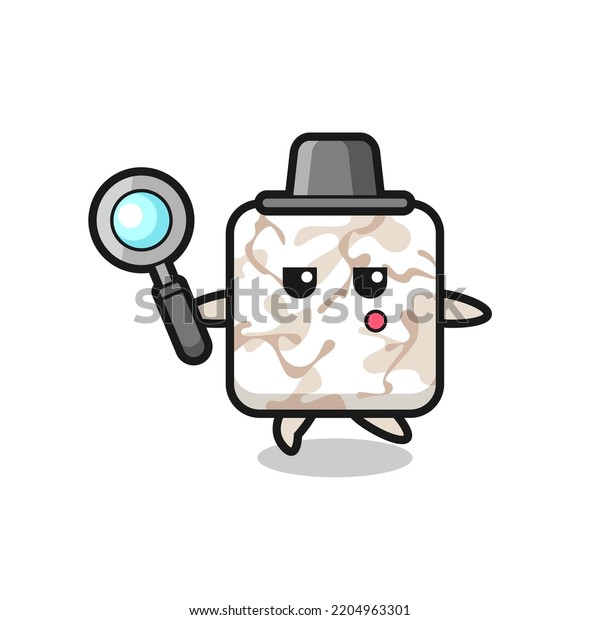 Ceramic Tile Cartoon Character Searching Magnifying Stock Vector ...