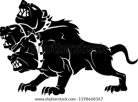 Cerberus Mythical Beast Three Headed Dog Stock Vector (Royalty Free ...