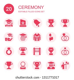 Ceremony Icon Set Collection 20 Filled Stock Vector (Royalty Free ...