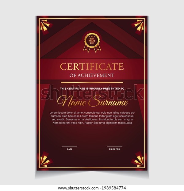 Certificate Achievement Border Design Templates Elements Stock Vector ...