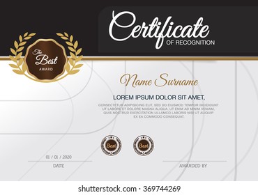 Certificate Achievement Frame Design Template Stock Vector (Royalty ...