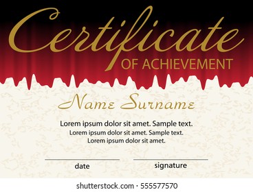 Certificate Achievement Template Winning Competition Reward Stock ...