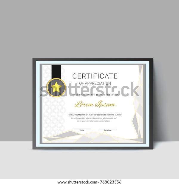 Certificate Apprication Golden Badge Stock Vector (Royalty Free ... Certificate Apprication Golden Badge Stock Vector (Royalty Free ...