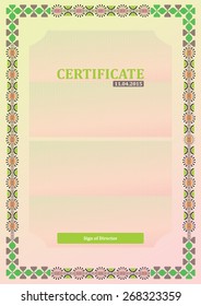 Certificate Bright Colorful Border Spring Colors Stock Vector (Royalty ...