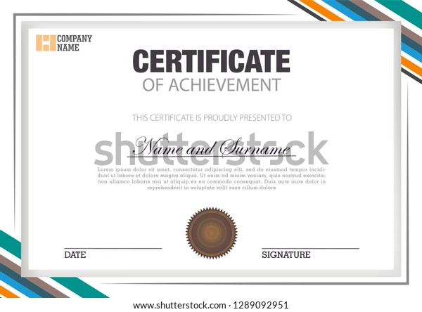 Certificate Combination Color Stock Vector (Royalty Free) 1289092951 ...