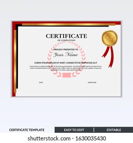 Certificate Completion Template Honor Successful Completion Stock ...