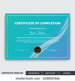 Certificate Completion Template Honor Successful Completion Stock ...