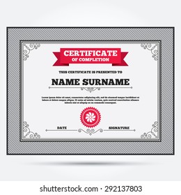 Certificate Completion Ventilation Sign Icon Ventilator Stock Vector ...